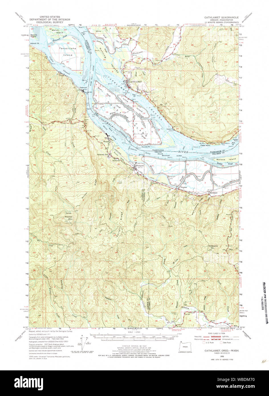 Map of cathlamet hi-res stock photography and images - Alamy