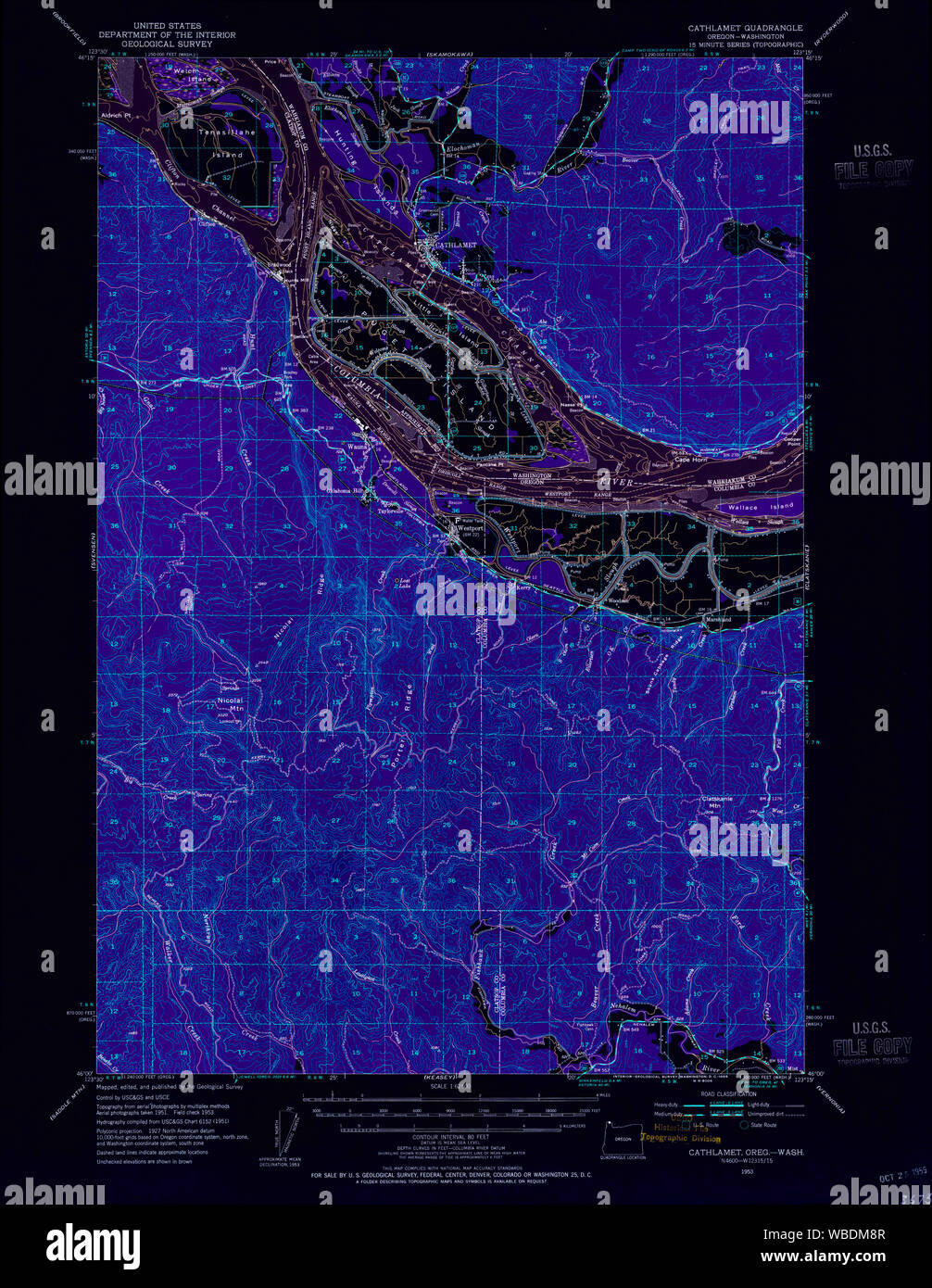Cathlamet map hi-res stock photography and images - Alamy