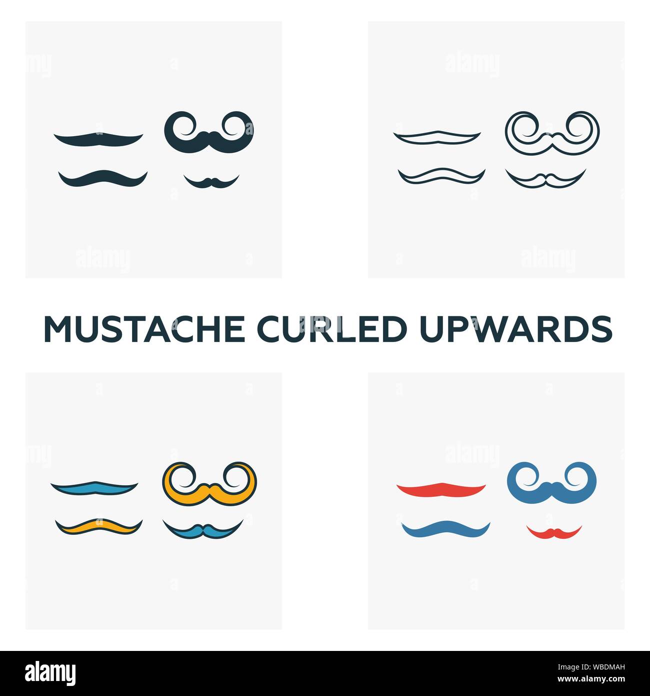 Curled moustache illustration hi-res stock photography and images - Alamy