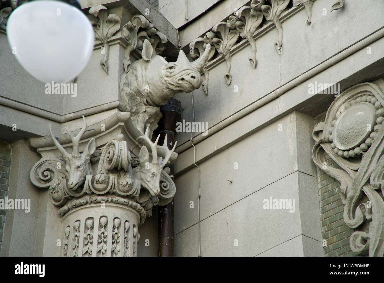 Kyiv, Ukraine - July 6, 2018: House with chimeras in the center of Kiev ...