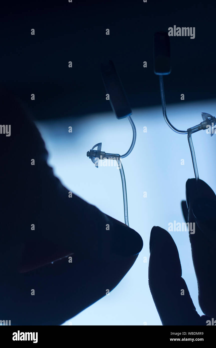 Digital modern technology for deaf people micro hearing aid Stock Photo ...