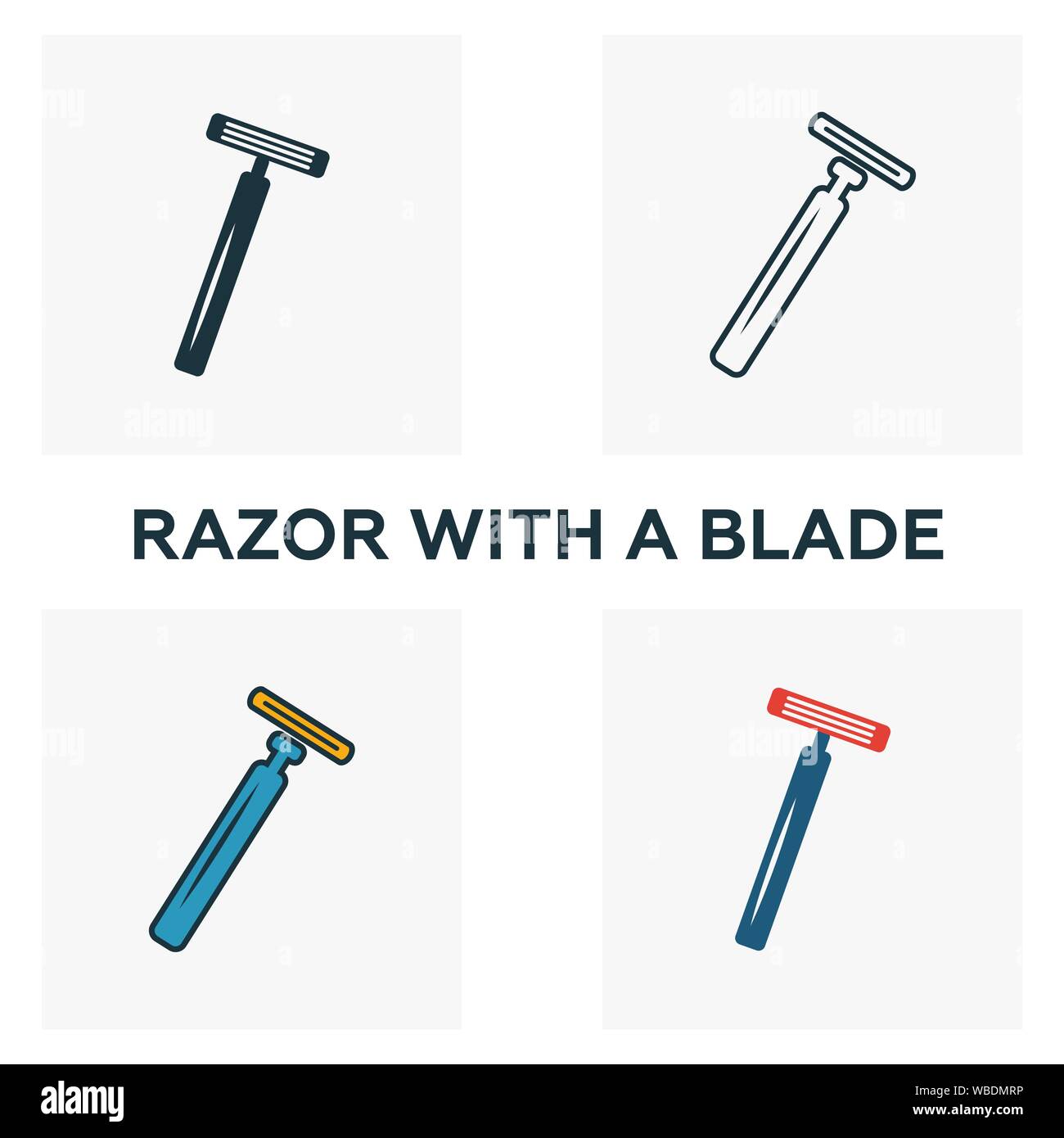 Four blade disposable razor Stock Vector Images - Alamy