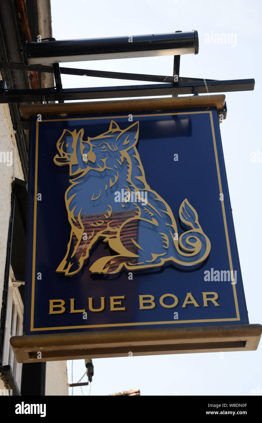 Blue Boar inn sign, Abingdon, Oxfordshire Stock Photo - Alamy