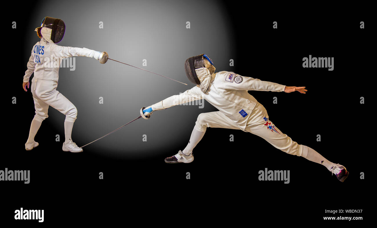 Fencer lunge hi-res stock photography and images - Alamy