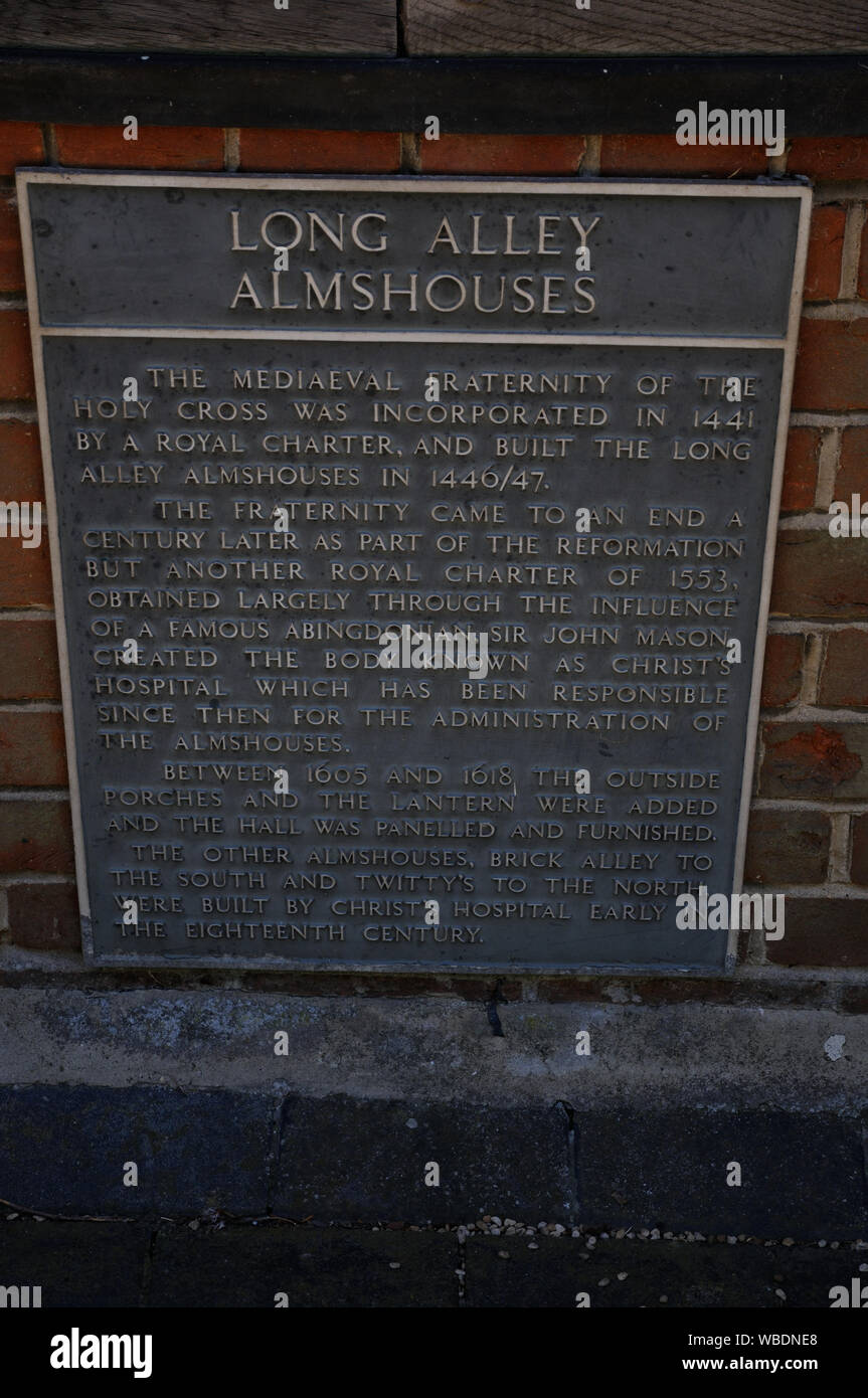 Long Alley Almshouses, Abingdon, Oxfordshire, were built in 1446 by the ...