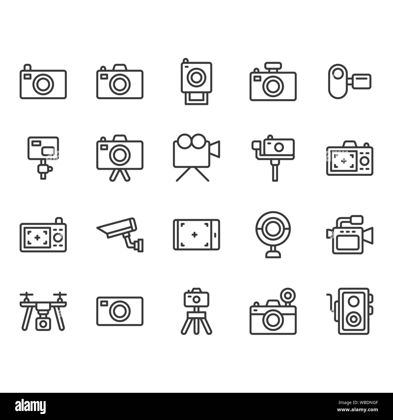 Camera related icon set. Vector illustration Stock Vector Image & Art ...