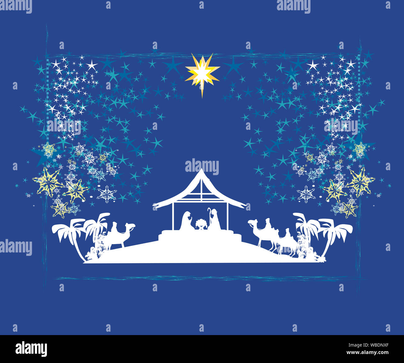 Biblical scene - birth of Jesus in Bethlehem Stock Photo - Alamy