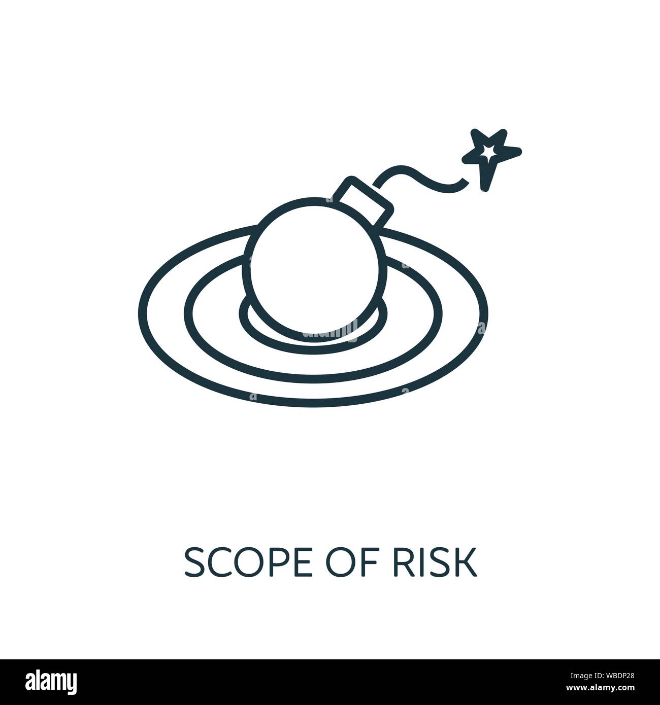 Scope Of Risk outline icon. Thin line concept element from risk ... Scope Of Risk outline icon. Thin line concept element from risk ...