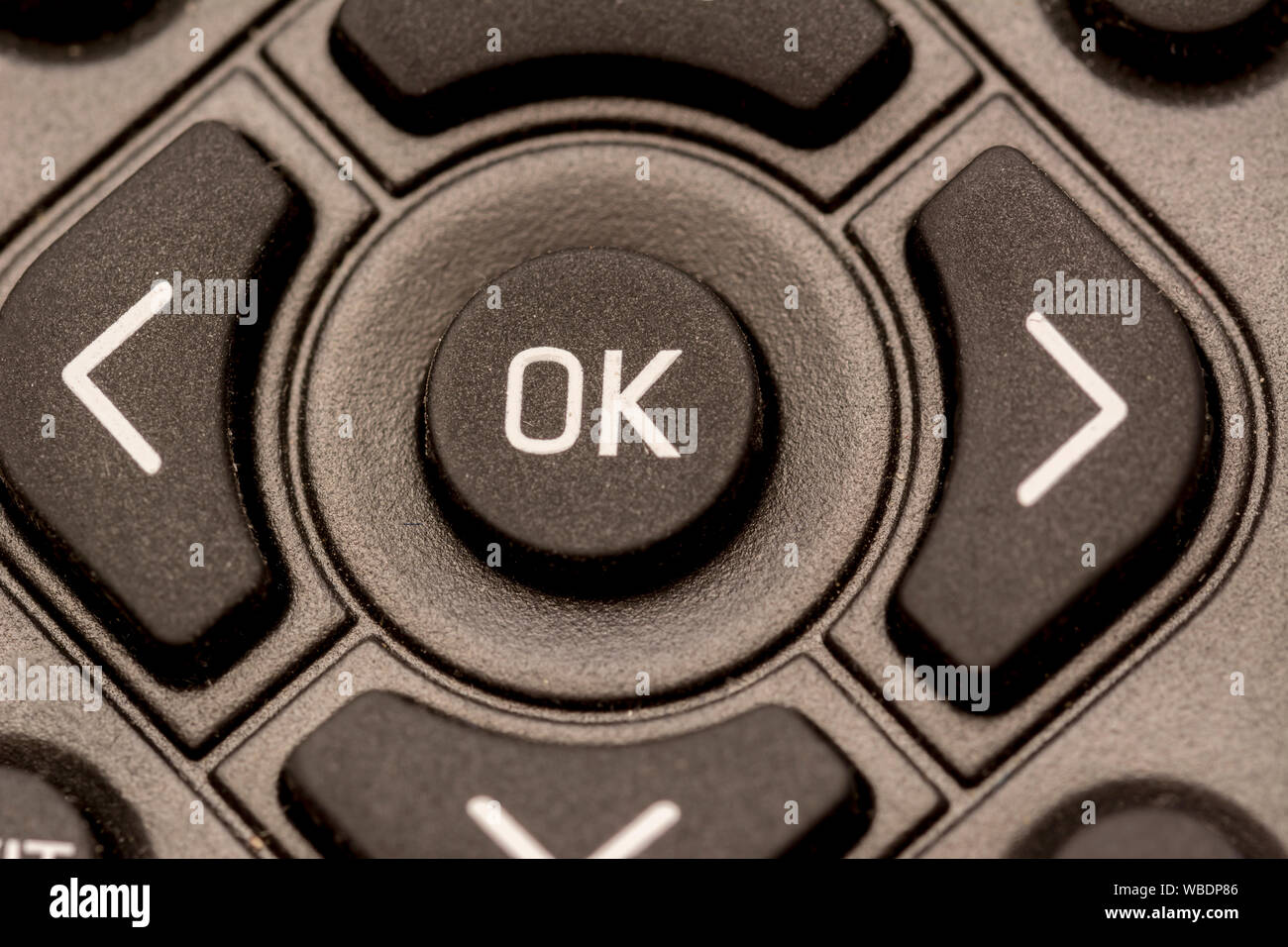Ok botton. closeup of ok botton remote control Stock Photo - Alamy