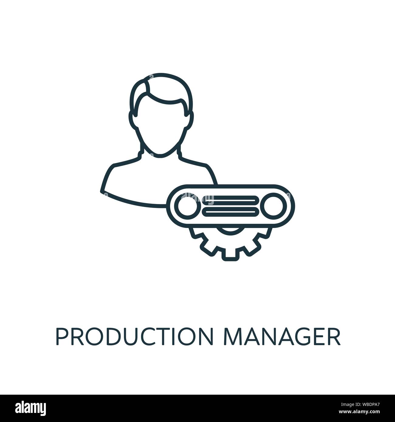 Production Manager outline icon. Thin line concept element from risk ...