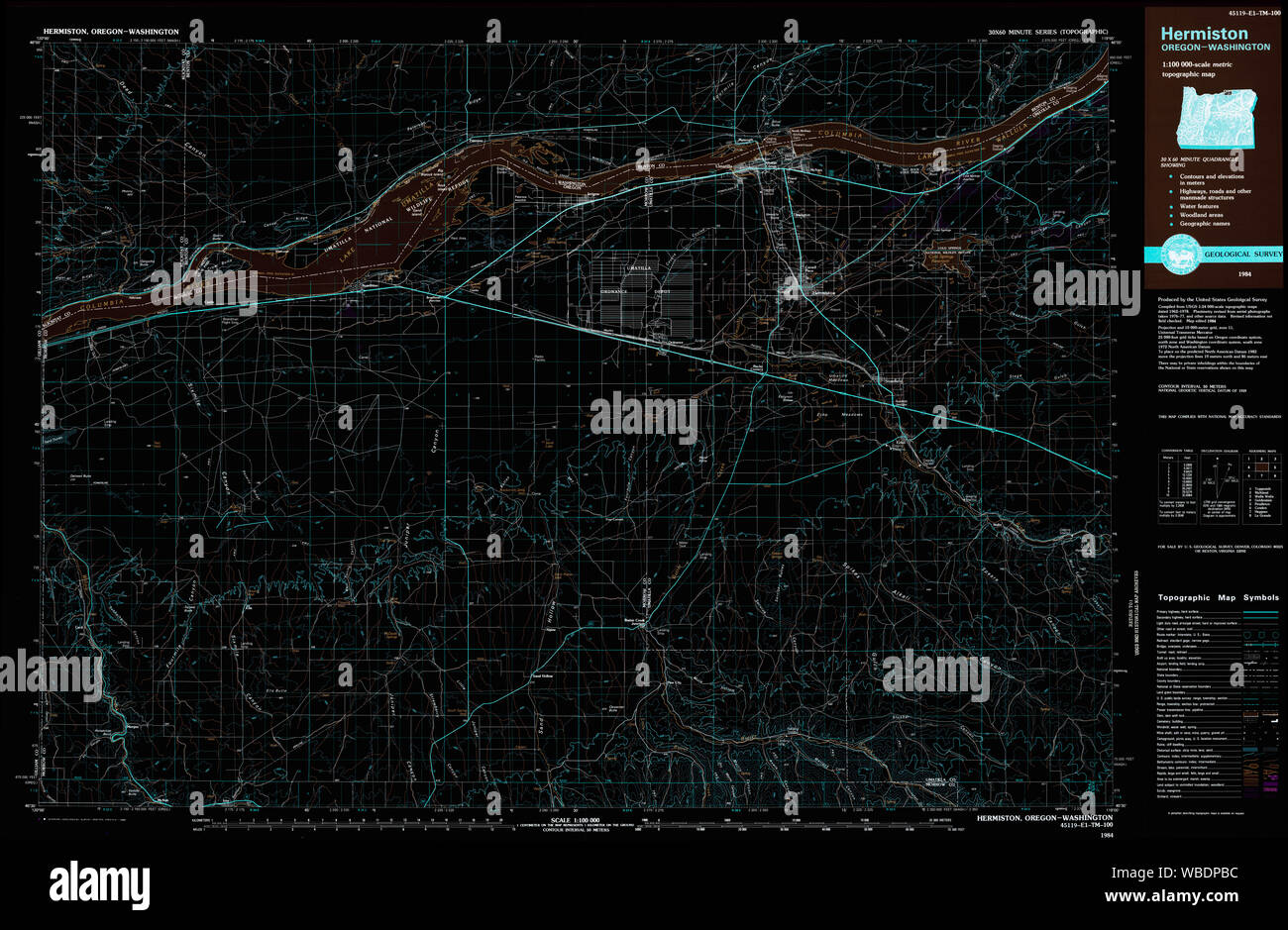 Map of hermiston hi-res stock photography and images - Alamy
