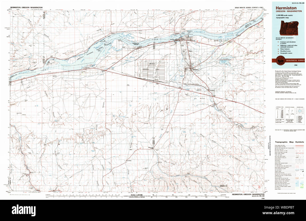 Map of hermiston Cut Out Stock Images & Pictures - Alamy