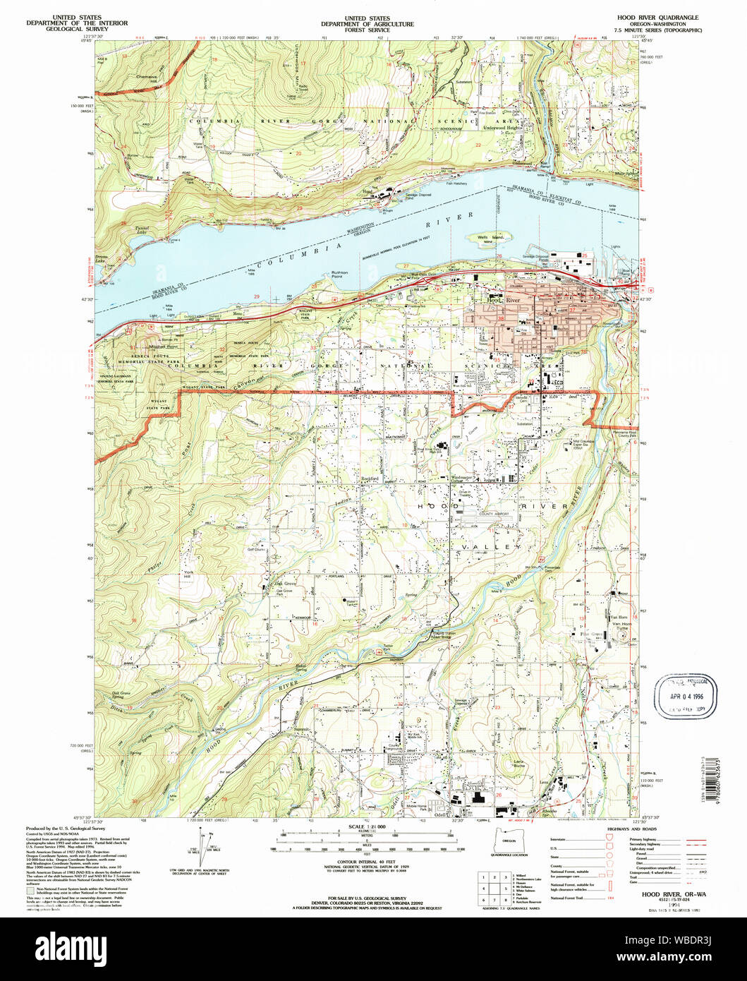 Hood river map Cut Out Stock Images & Pictures - Alamy