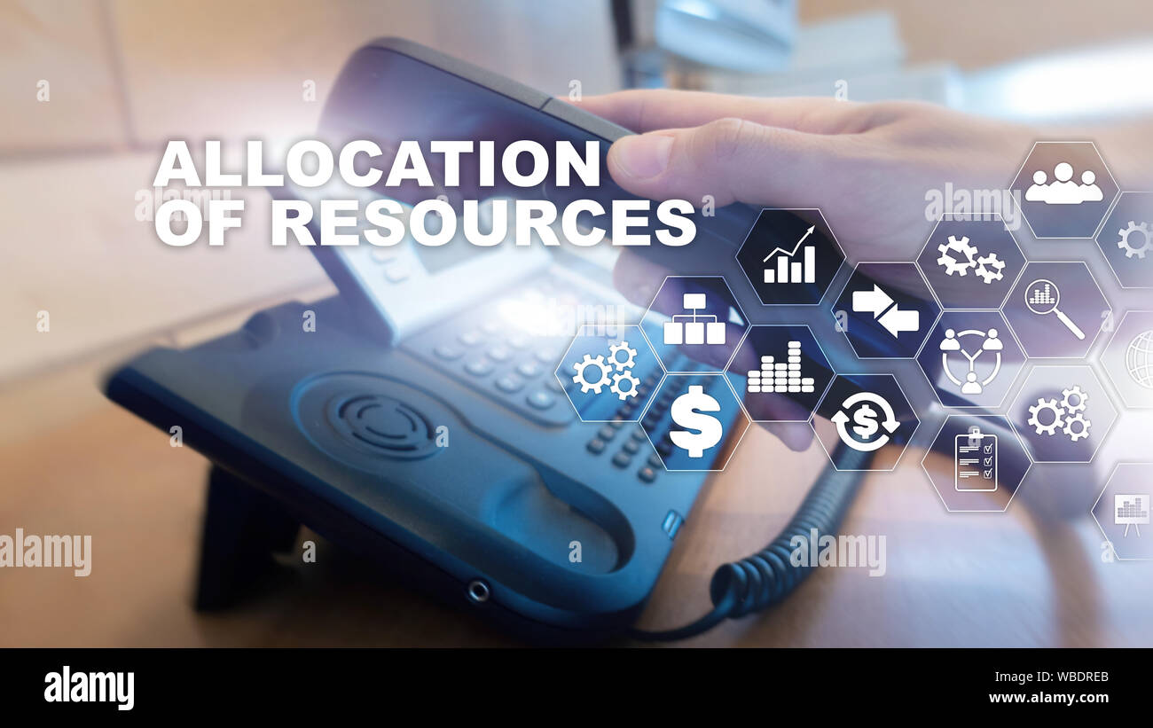 Allocation of resources concept. Strategic planning. Mixed media ...