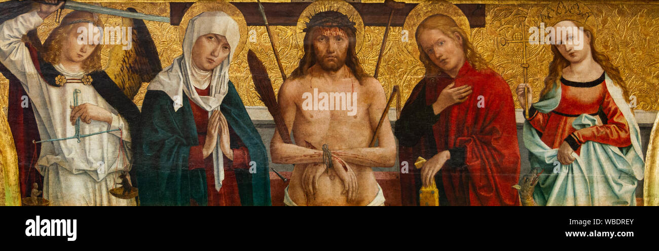 The painting of Vir Dolorum - the Crucifixion of Jesus. Jesus is ...