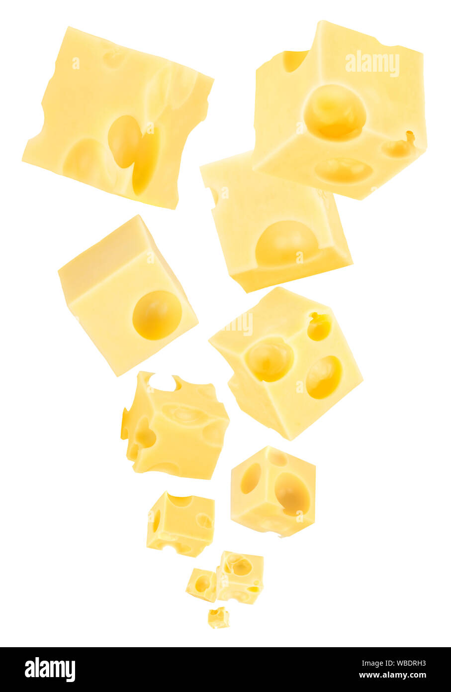Cheese cubes stack on white hi-res stock photography and images - Alamy