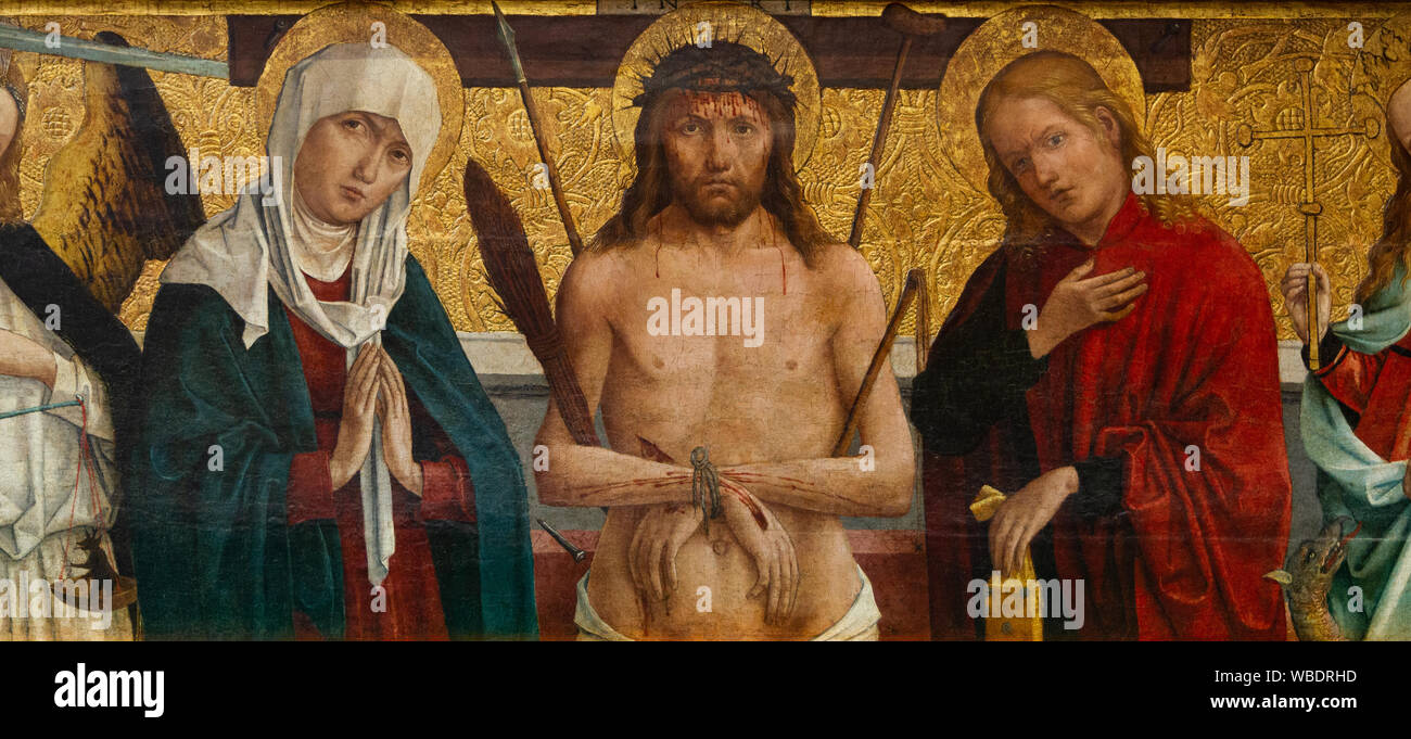 The painting of Vir Dolorum - the Crucifixion of Jesus. Jesus is ...