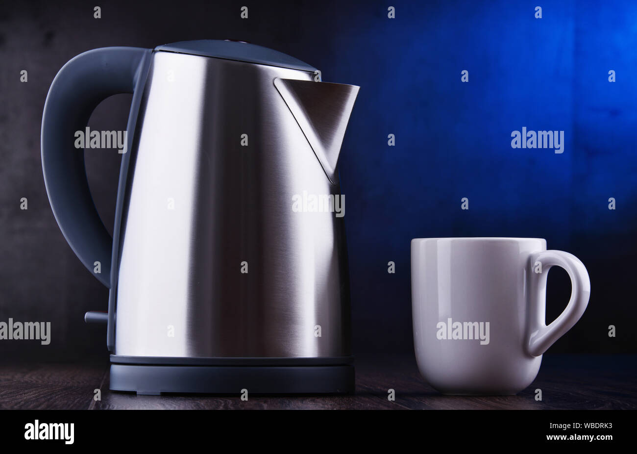 Stainless steel electric cordless kettle of one litre capacity Stock ...