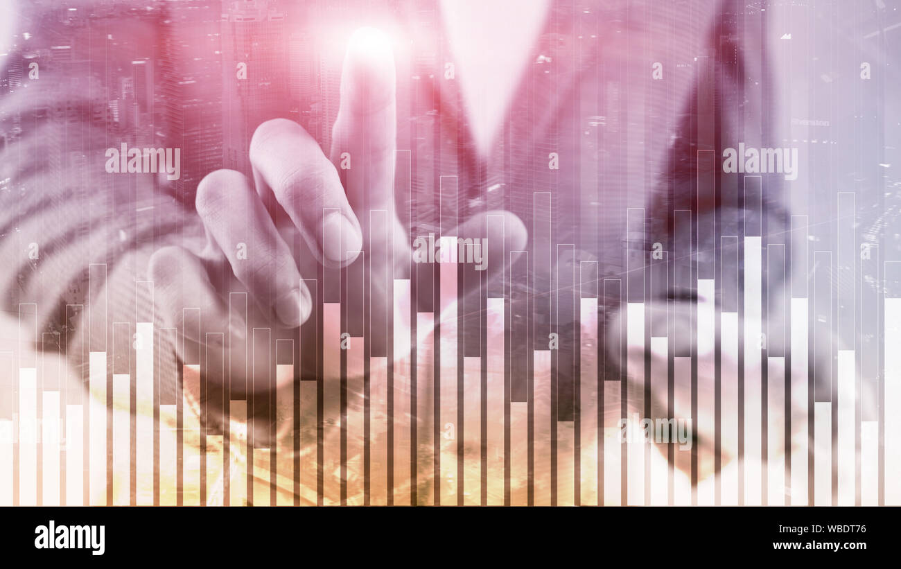Business and finance graph on blurred background. Trading, investment ...
