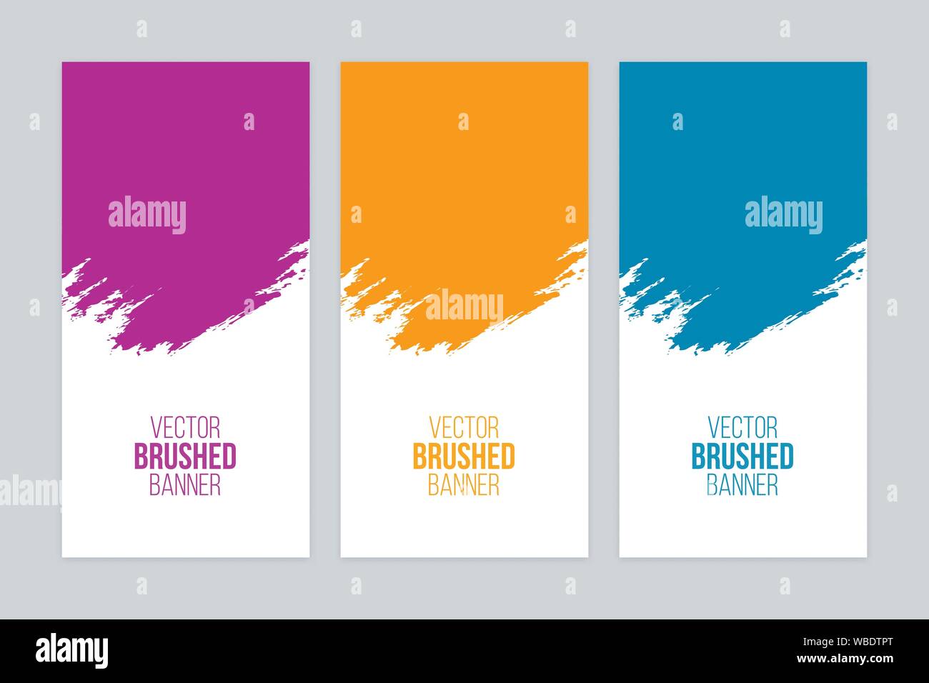 Minimal banners with colorful brush strokes. Vector banner set Stock ...
