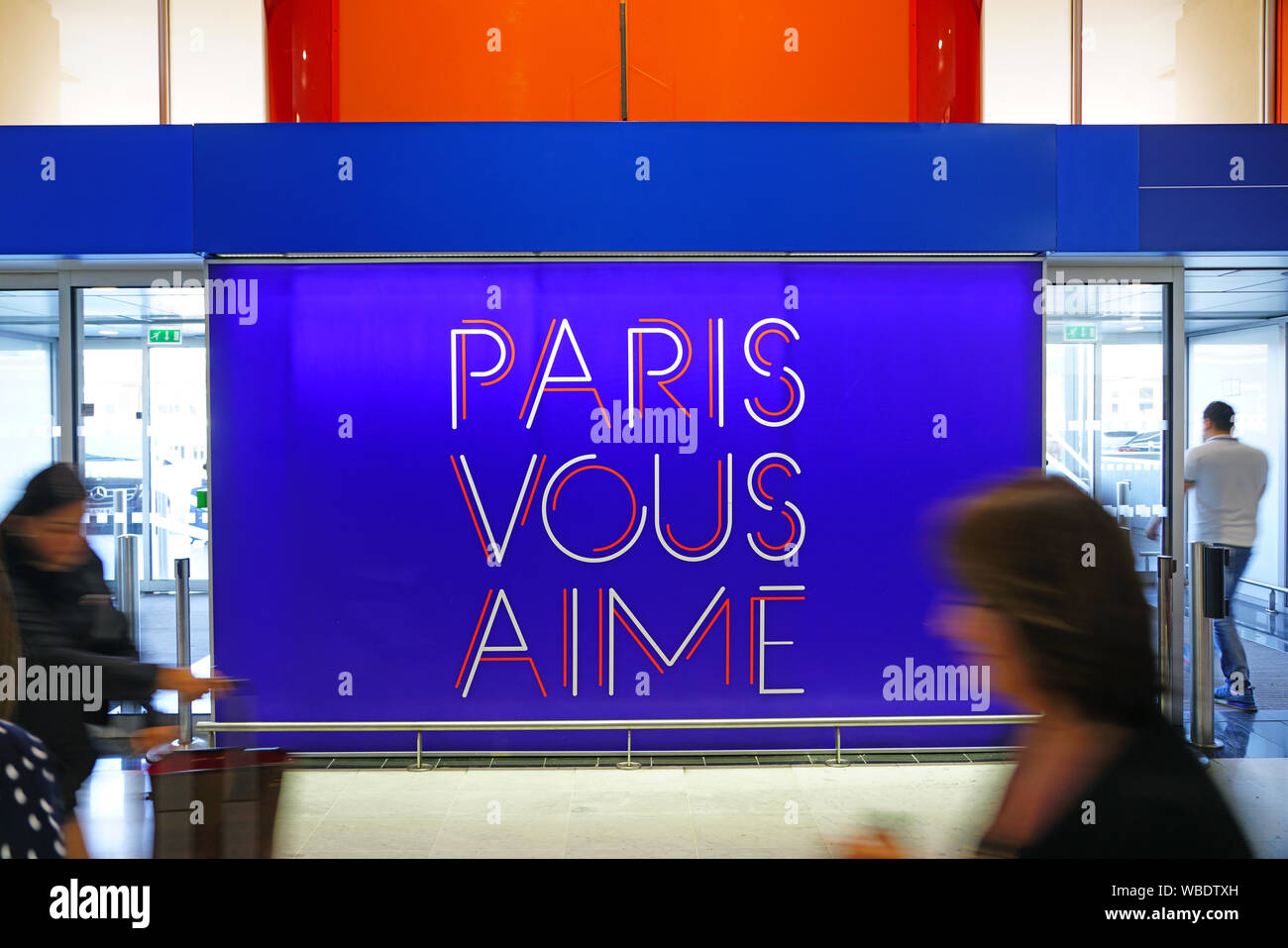 PARIS, FRANCE -28 JUNE 2019- A Paris Vous Aime (Paris loves you) sign ...