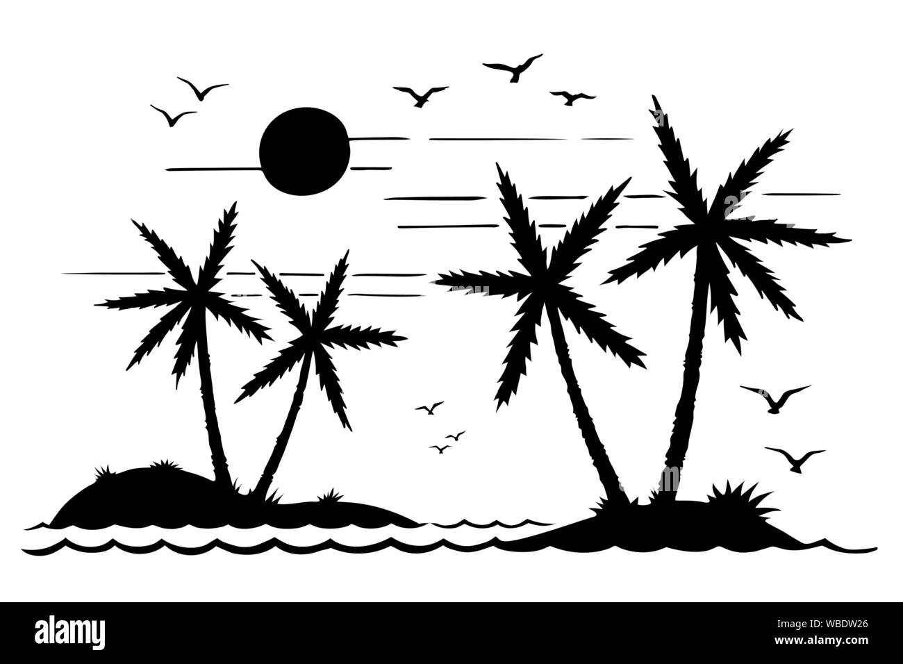 Beautiful sunset in paradise Cut Out Stock Images & Pictures - Alamy