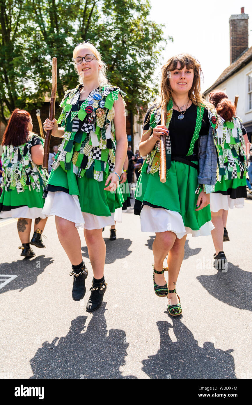 Sandwich folk and Ale Festival. Traditional folk dancers, the ladies ...