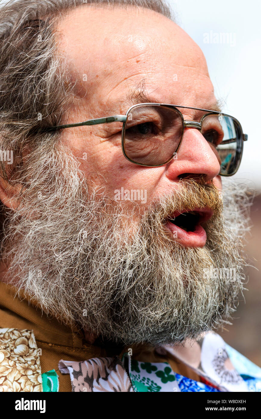 Face, close up of senior Caucasian male, with sideburns and beard of ...
