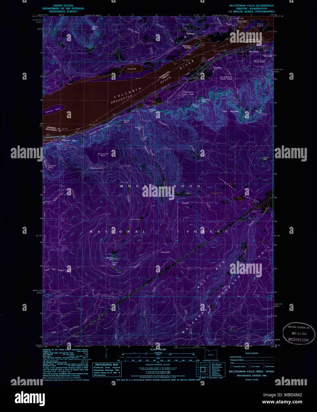 Multnomah falls map hi-res stock photography and images - Alamy