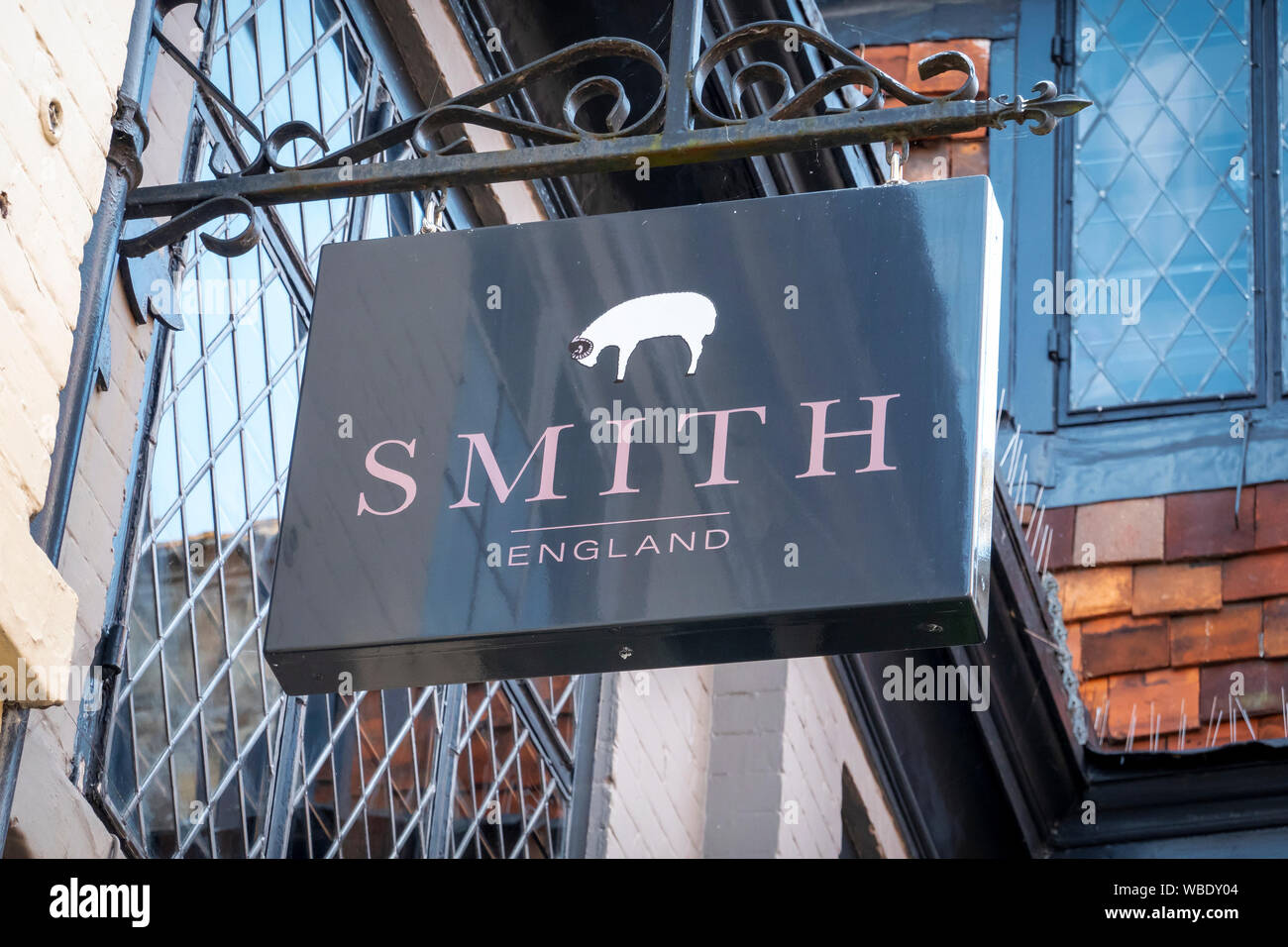 Smith England hairdressers sign and logo Stock Photo - Alamy