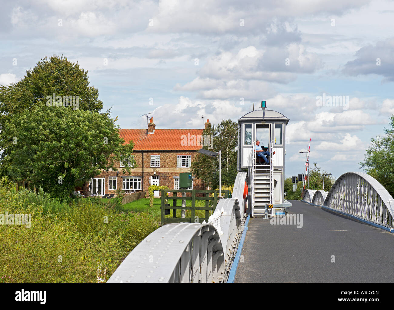 The swing bridge spanning the River Ouse in Cawood, North Yorkshire ...