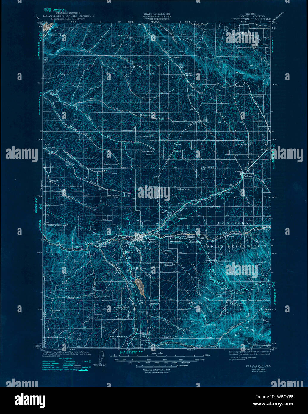 Map of pendleton oregon hi-res stock photography and images - Alamy