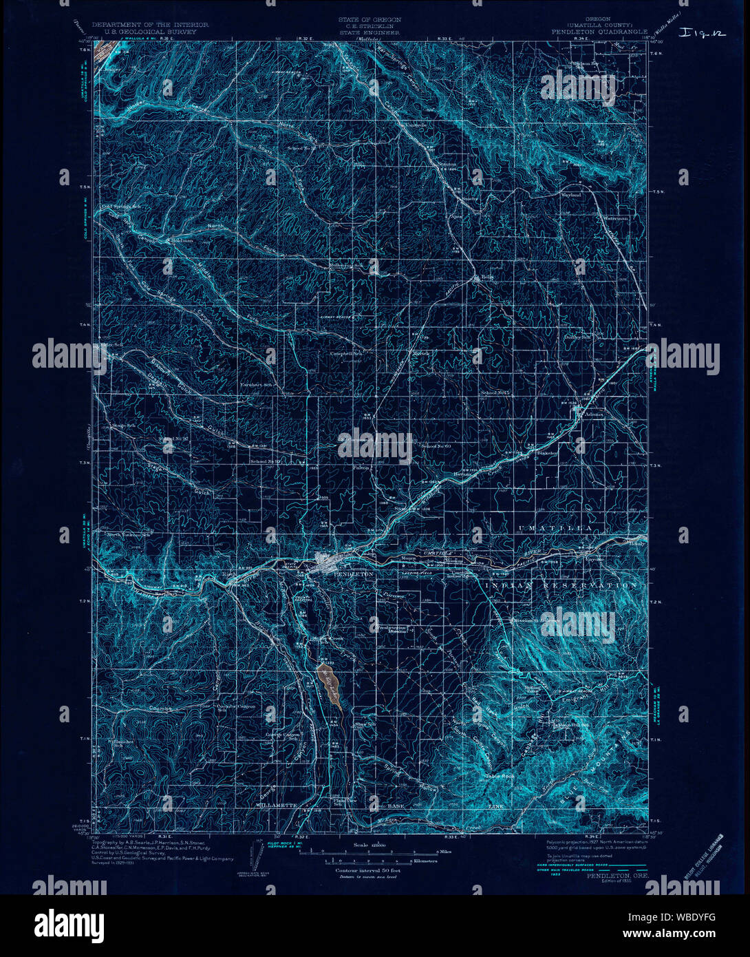 Pendleton oregon map hi-res stock photography and images - Alamy