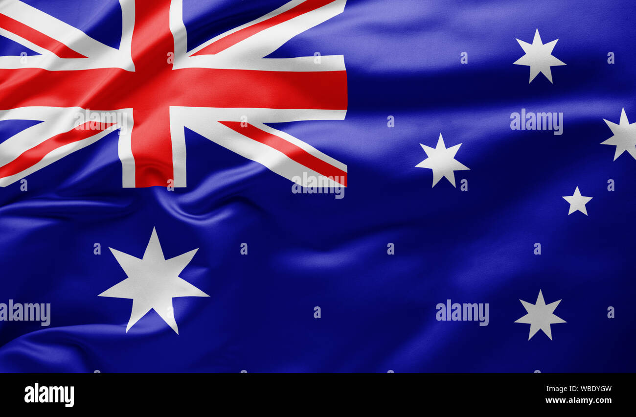 Australia flag waving wind background hi-res stock photography and ...
