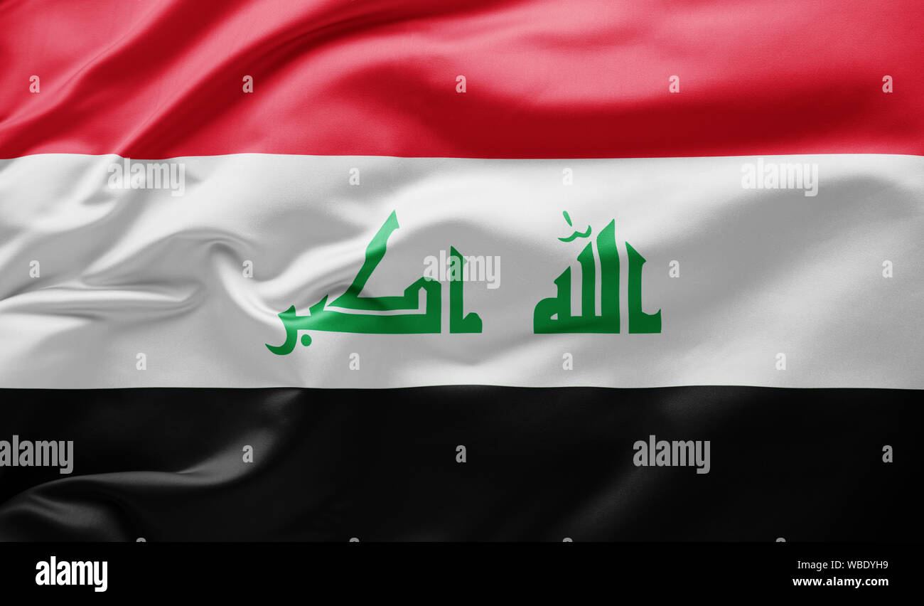 Waving national flag of Iraq Stock Photo - Alamy