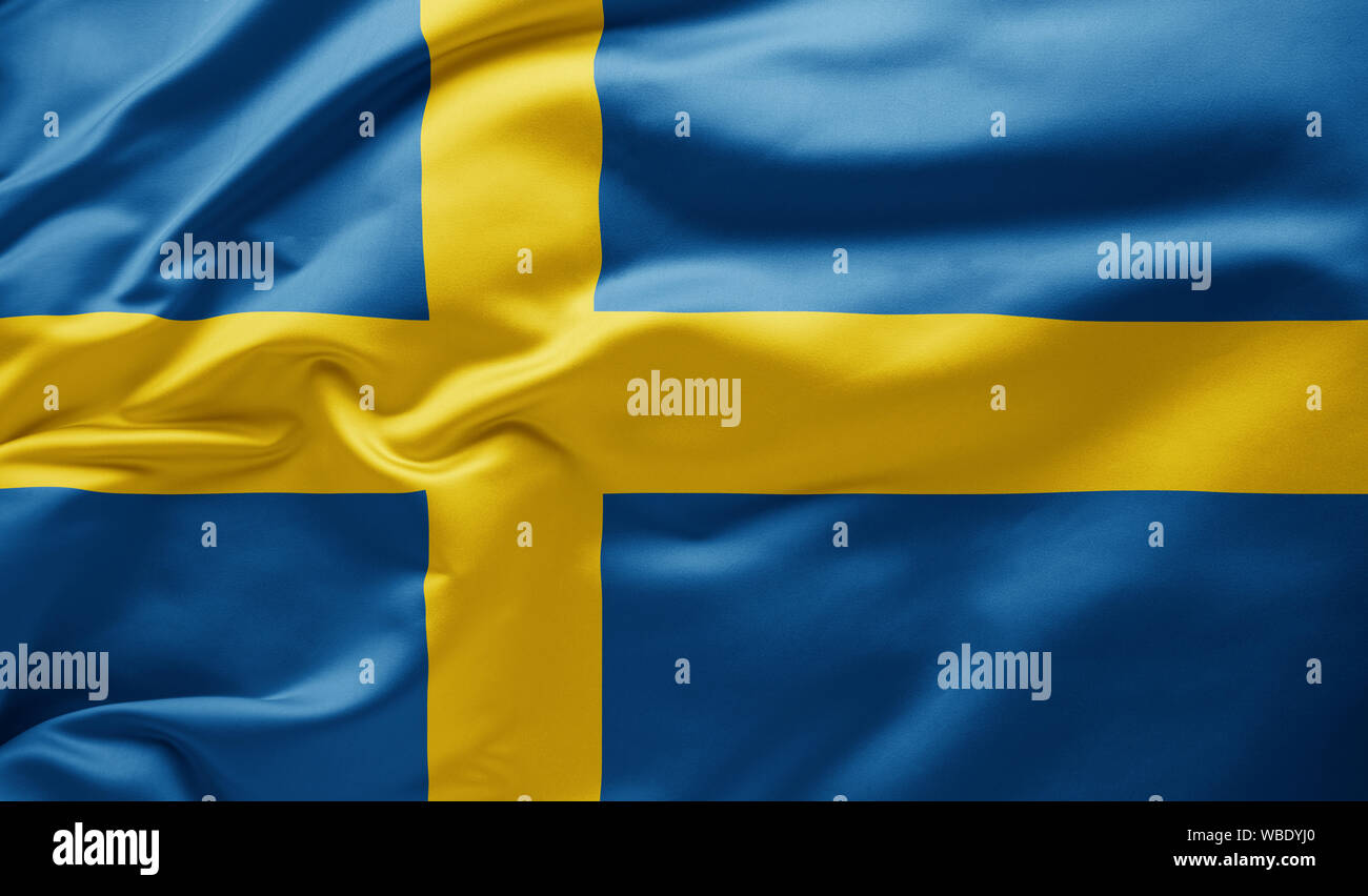 Sweden flag wave close hi-res stock photography and images - Alamy