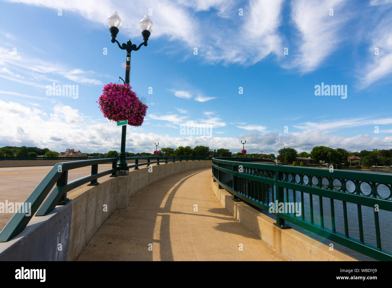 View of the river from the US-52 Rock River Bridge in Dixon, Illinois ...