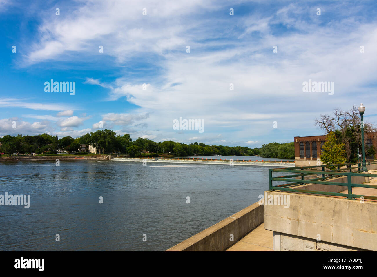 View of the river from the US-52 Rock River Bridge in Dixon, Illinois ...