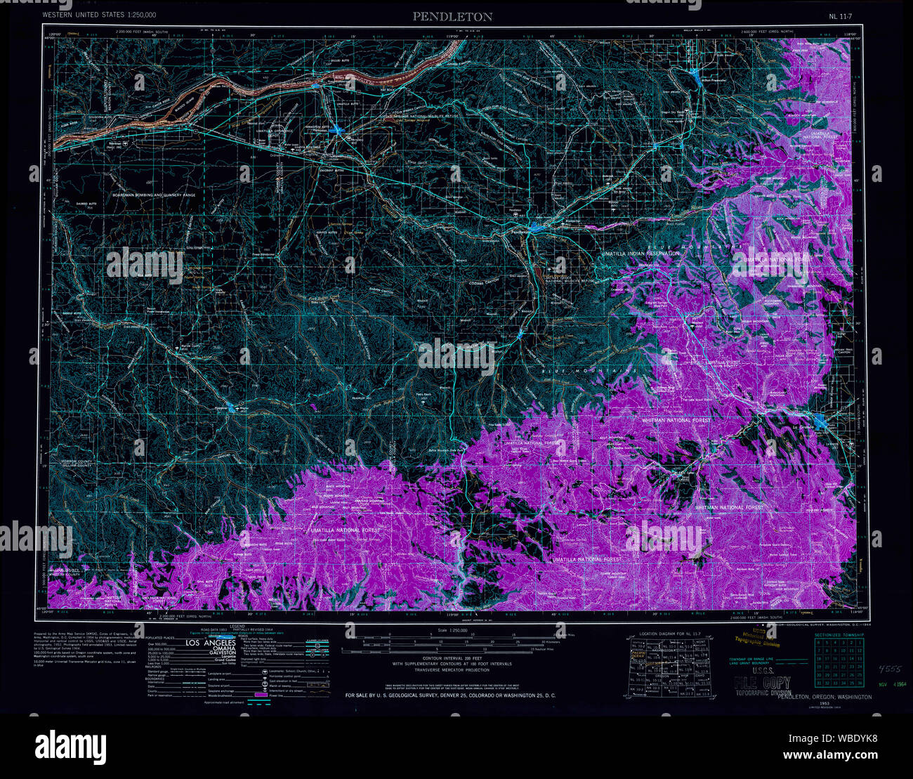 Pendleton oregon map hi-res stock photography and images - Alamy
