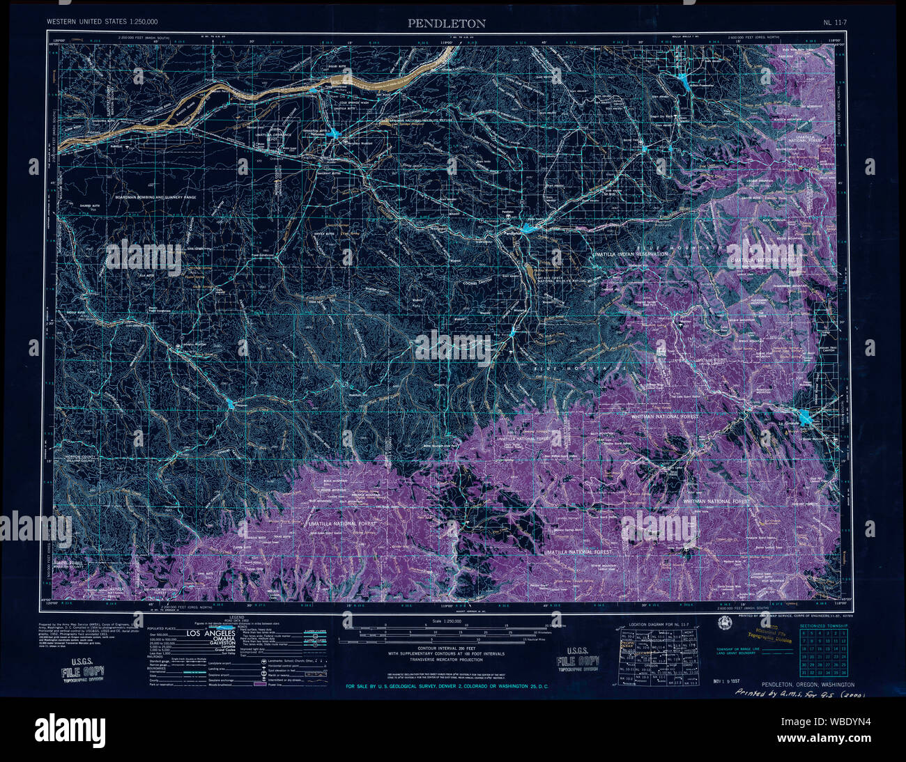 Map of pendleton oregon hi-res stock photography and images - Alamy
