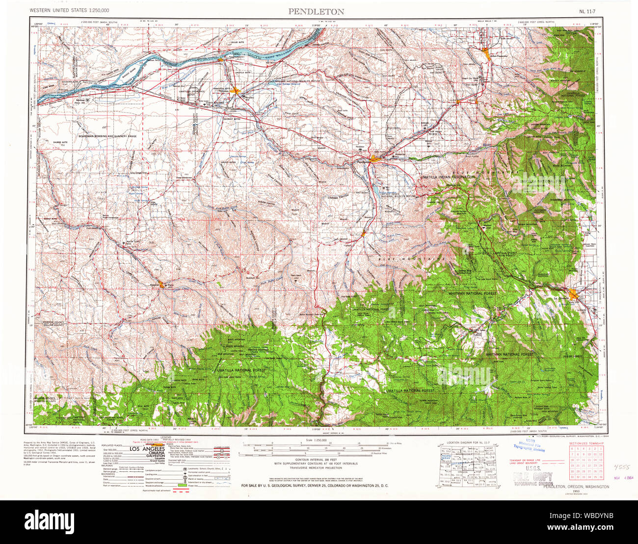 Pendleton oregon map Cut Out Stock Images & Pictures - Alamy