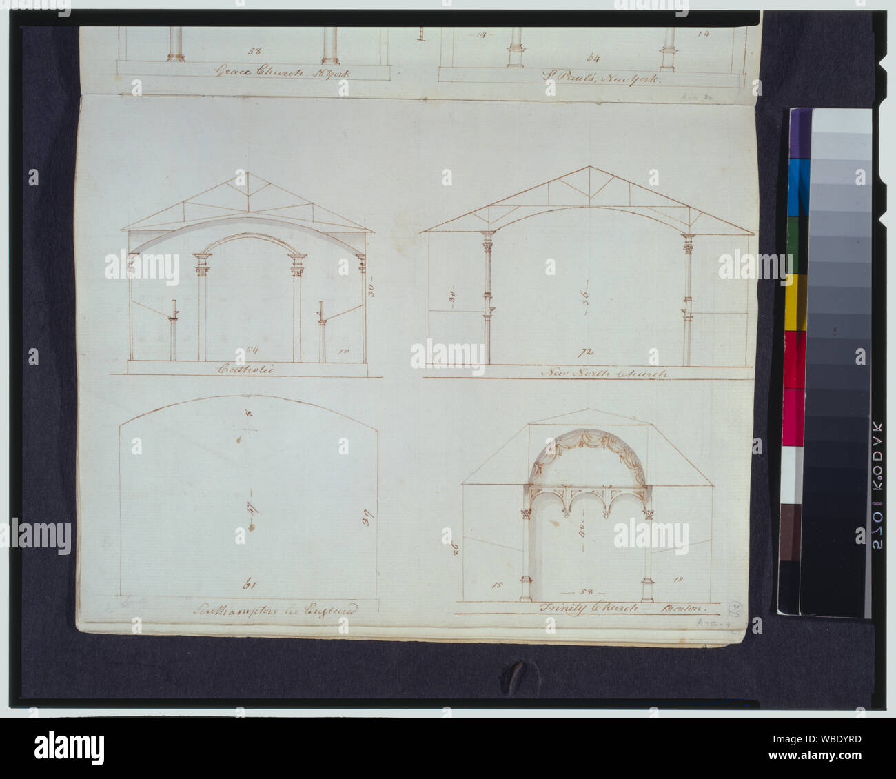 Four churches. Transverse sections Abstract/medium: 4 drawings (1 sheet ...
