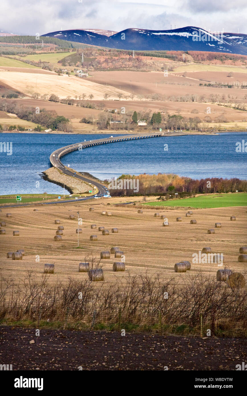 The Cromarty Firth Bridge carries the A9 trunk road north from ...
