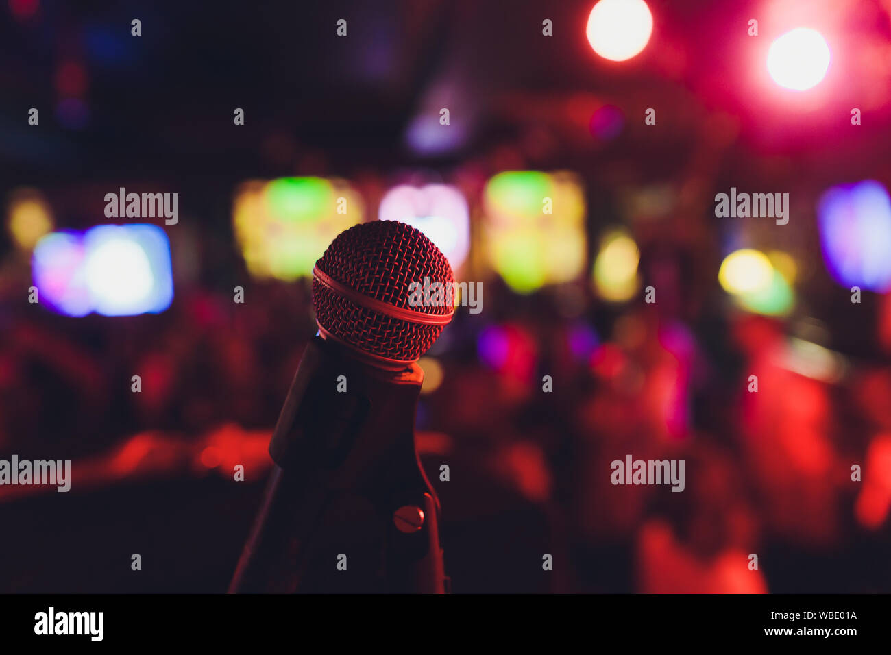 Microphone. Microphone close-up. A pub. Bar. A restaurant Classical ...