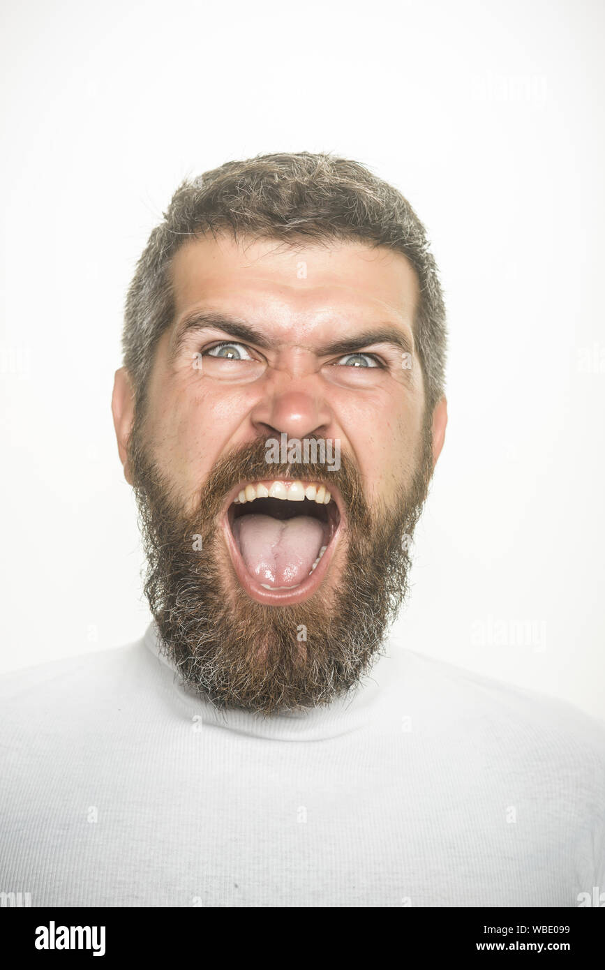 Hipster with angry face Stock Photo - Alamy