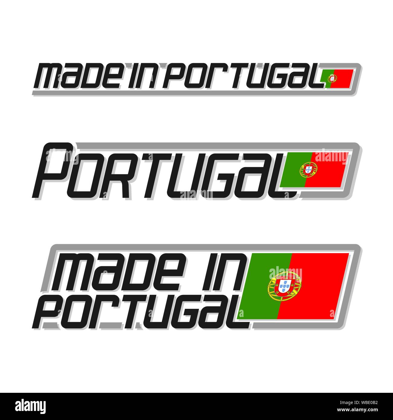 Vector illustration of logo for "made in Portugal", consisting of three ...