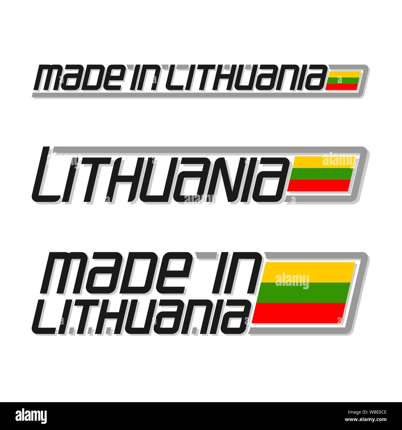 Vector illustration of logo for "made in Lithuania", consisting of ...