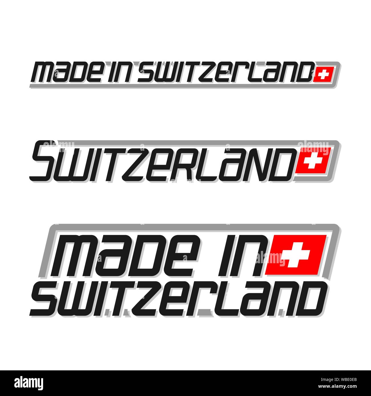 Vector illustration of logo for "made in Switzerland", consisting of ...