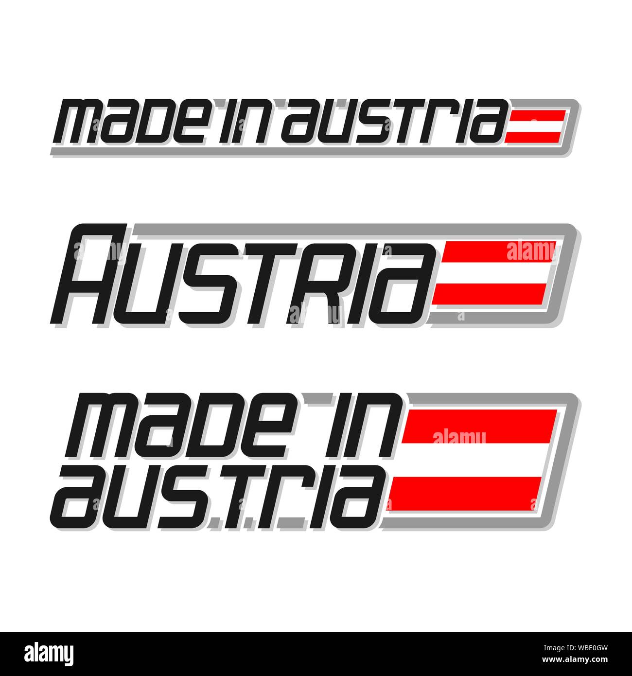 Vector illustration of logo for "made in Austria", consisting of three ...