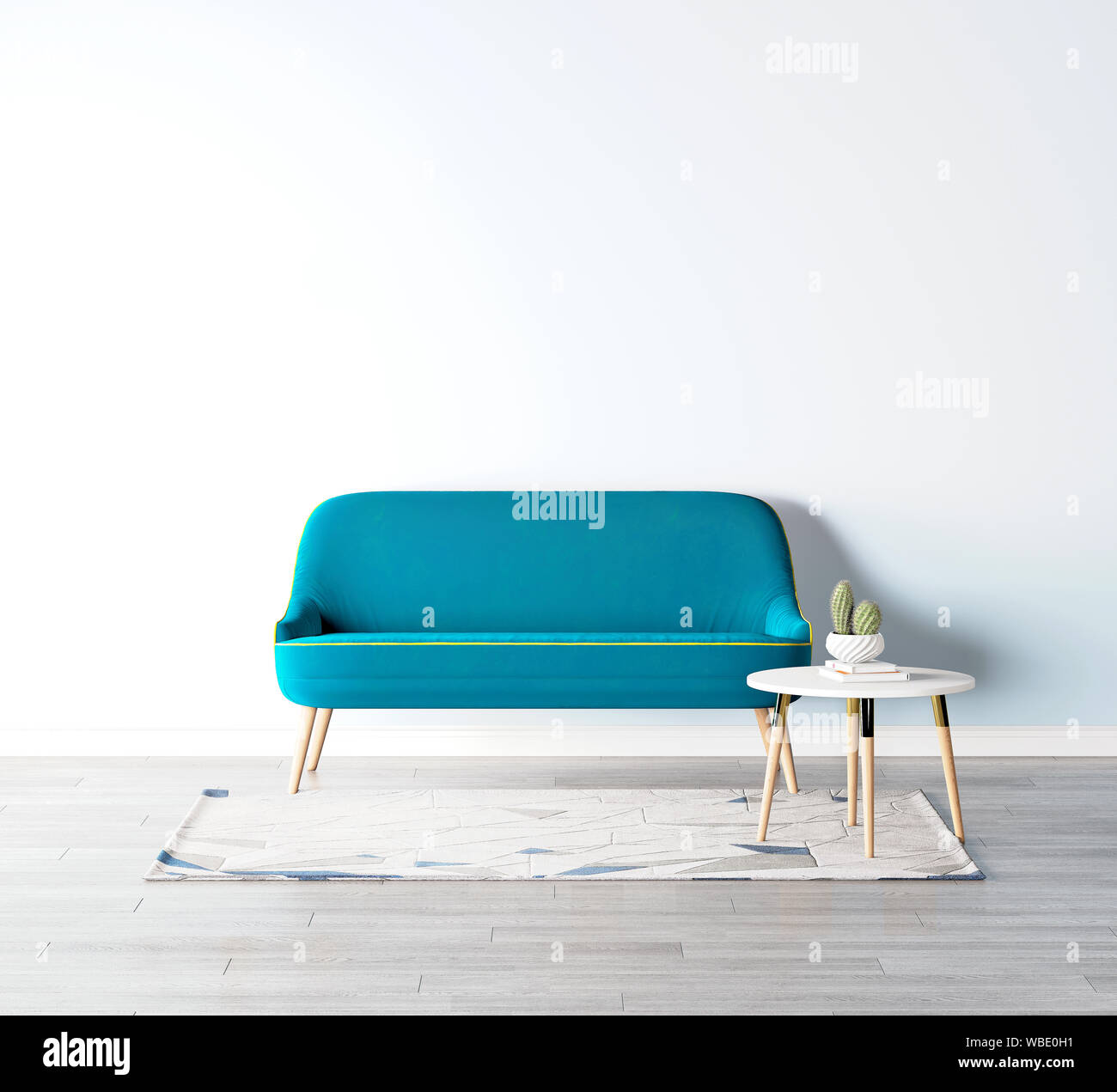 3d render of modern living room decor Stock Photo - Alamy